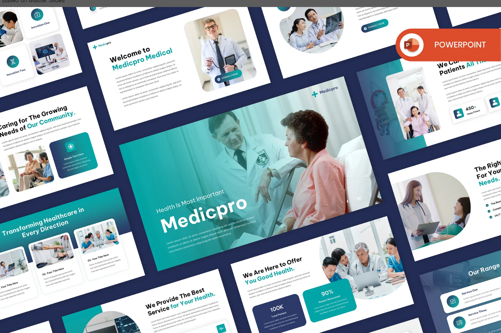 高端医疗健康PPT模板下载 | 医院学术答辩专用24页可编辑Medicpro幻灯片 _ 果觅网（gooodme）